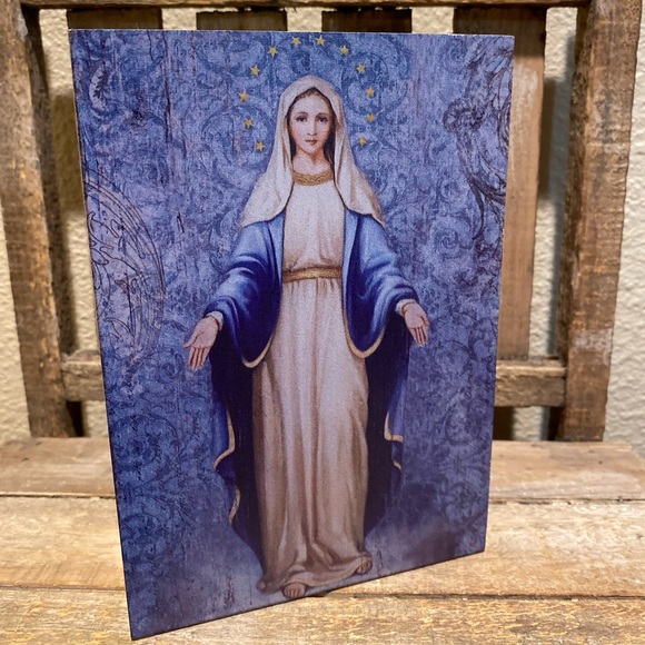 Premier Home Imports | Accents | Blessed Mary Wood Wall Decor Holy Mary ...